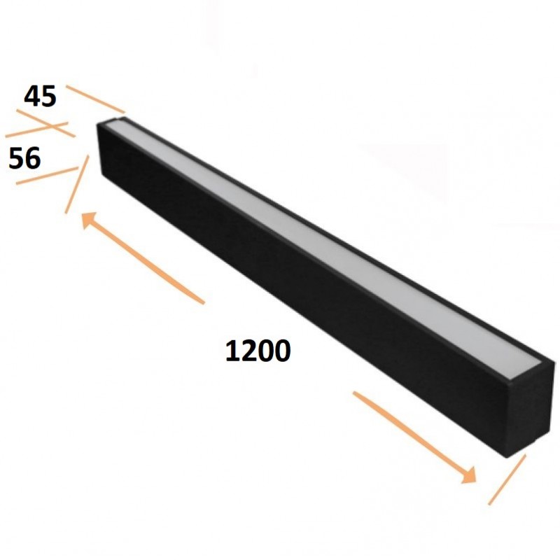 Slim Γραμμικό Φωτιστικό LED Αλουμινίου 36W 230V 3600lm 4000K 120cm ...